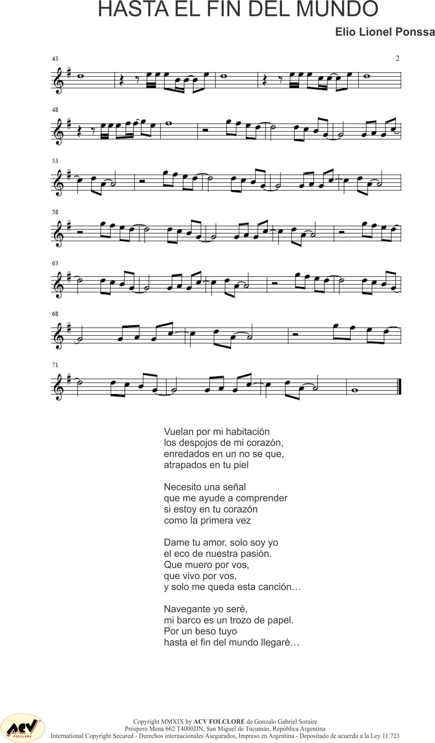Hasta el fin del mundo – ACV Folclore