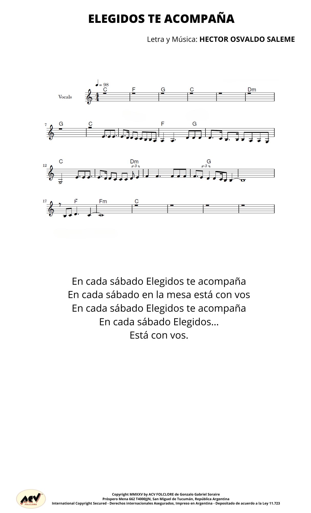 Elegidos te acompaña – ACV Folclore